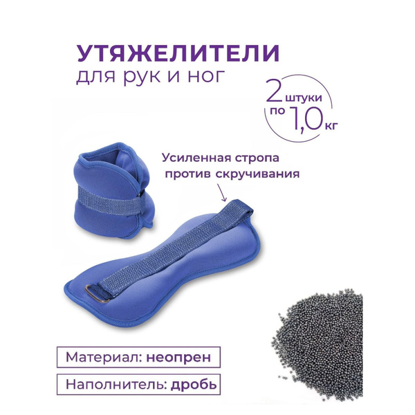Утяжелители для рук и ног INDIGO ФИТНЕС синий 1.0кг пара - купить по ...