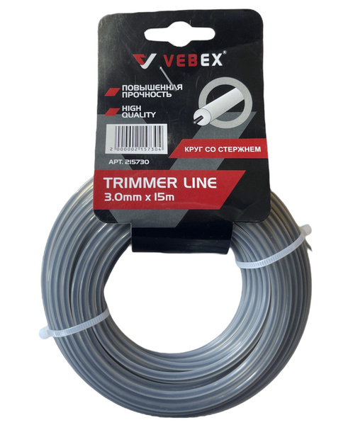 Леска для триммера Леска для триммера (круглая со стержнем) 3мм 15м. Vebex леска2 - купить по ...