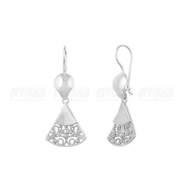 Серьги из родированного серебра 925 пробы с французским замком - купить ...