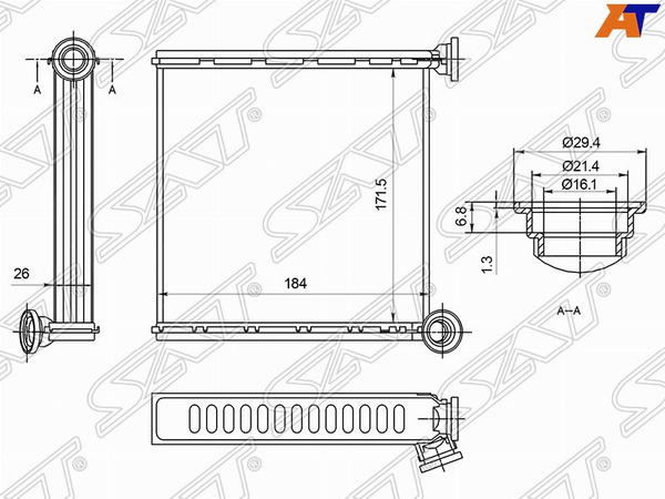 Радиатор отопителя для Шкода Октавия А7 2013-2020, Skoda Octavia A7 ...