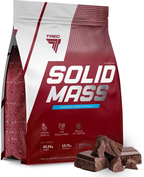 Гейнер Solid Mass шоколад Trec Nutrition протеин для набора мышечной ...