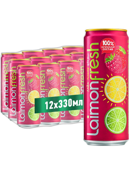 Газированный напиток Laimon Fresh Berries (ягоды) 0,33 л х 12 шт. бан ...