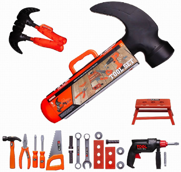 Игровой набор строителя Junfa Гигантский молоток с инструментами, для папиного помощника (WK ...