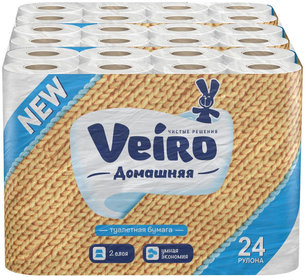 Туалетная Бумага Veiro Домашняя 2 слоя белая БОЛЬШАЯ УПАКОВКА 72 рулона - купить с доставкой по ...