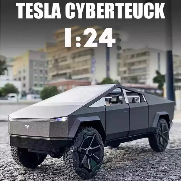 Машинка металлическая Тесла Кибер Трак Tesla CyberTruck черный, масштаб ...