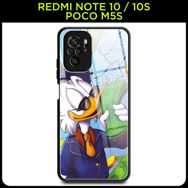 Стеклянный чехол на Xiaomi Redmi Note 10/Note 10S/Poco M5s / Сяоми ...