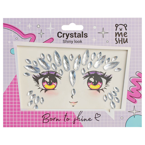 8 шт. Наклейки-стразы MESHU "Shiny look", 17,5*14,5см, инд. уп., европодвес - купить с доставкой ...