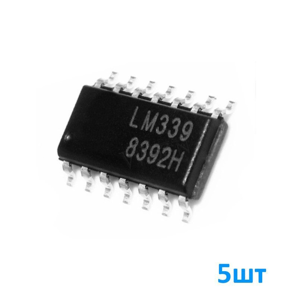 LM339DR, Микросхема, Счетверенный компаратор, 1.3мкс, смещение 2мВ ...