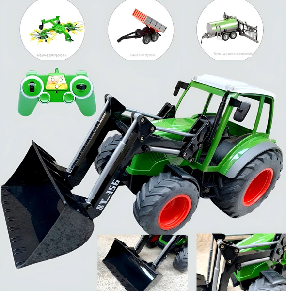 Радиоуправляемый сельскохозяйственный трактор с погрузчиком Double Eagle RTR масштаб 1:16 2.4G ...