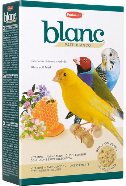 Корм Padovan Blanc Patee для зерноядных птиц, 300 г - купить с ...