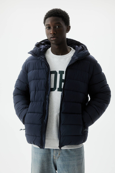 Пальто Pull&Bear, На любой сезон, размер 48, цвет темно-синий, Полиэстер - купить по выгодной ...