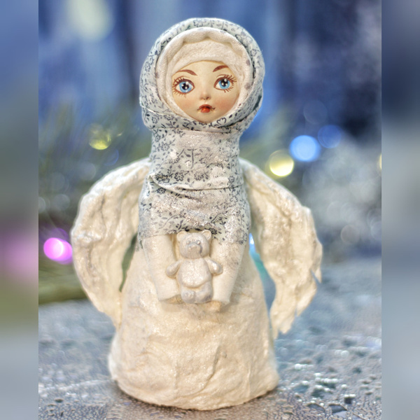 Ватная ёлочная игрушка "Ангел", 13 см. В подарочной коробке. - купить ...
