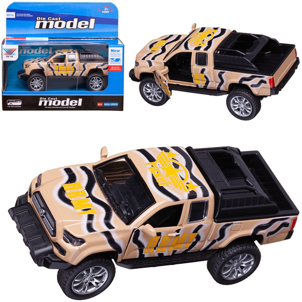 Машинка Junfa Джип военный 1:32 металлический с открывающимися дверцами инерционный бежевый ...