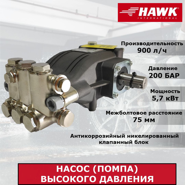 HAWK Насос высокого давления NHDP 1520 R (AQUA 1520RN). 15 л/мин, 200 ...