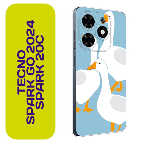 Чехол на Текно Спарк Го 2024 Спарк 20c Tecno Spark Go 2024 Spark 20c с принтом Гусиное трио