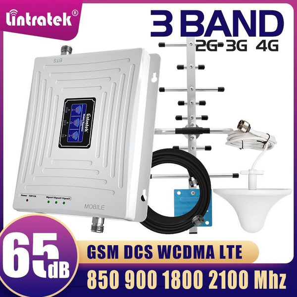 Lintratek 2G,3G,4G усилитель сотовой связи GSM DCS WCDMA 900 1800 2100 ...