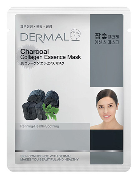 Dermal / Косметическая маска с коллагеном и с древесным углем Древесный ...