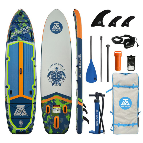 Надувная серфинг доска SUP board TOURUS 11.6 TS-AB01 (350х91х15 см) с ...