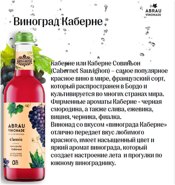 ABRAU VINONADE Виноград Каберне 375 мл х 2 шт - купить с доставкой по ...
