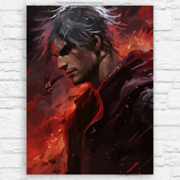 Картина по номерам на холсте игра DMC (Devil May Cry, PS, PC, XBOX, SWITCH) - 14332 В 60x80 ...