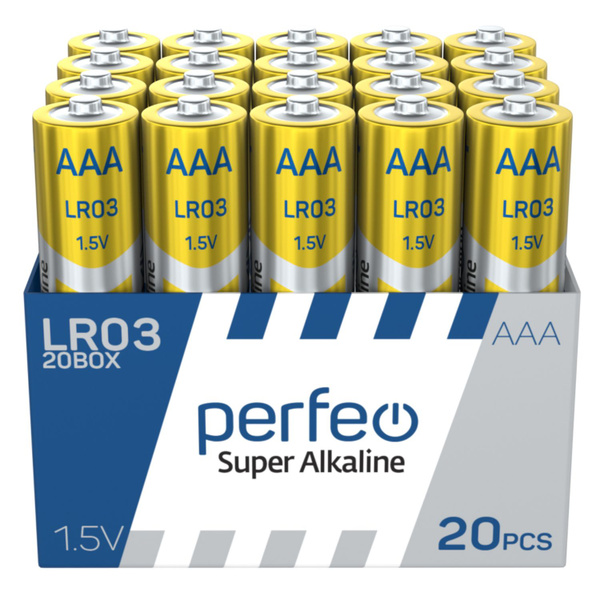 Perfeo Батарейка AAA, Щелочной тип, 1,5 В, 20 шт - купить с доставкой по выгодным ценам в ...