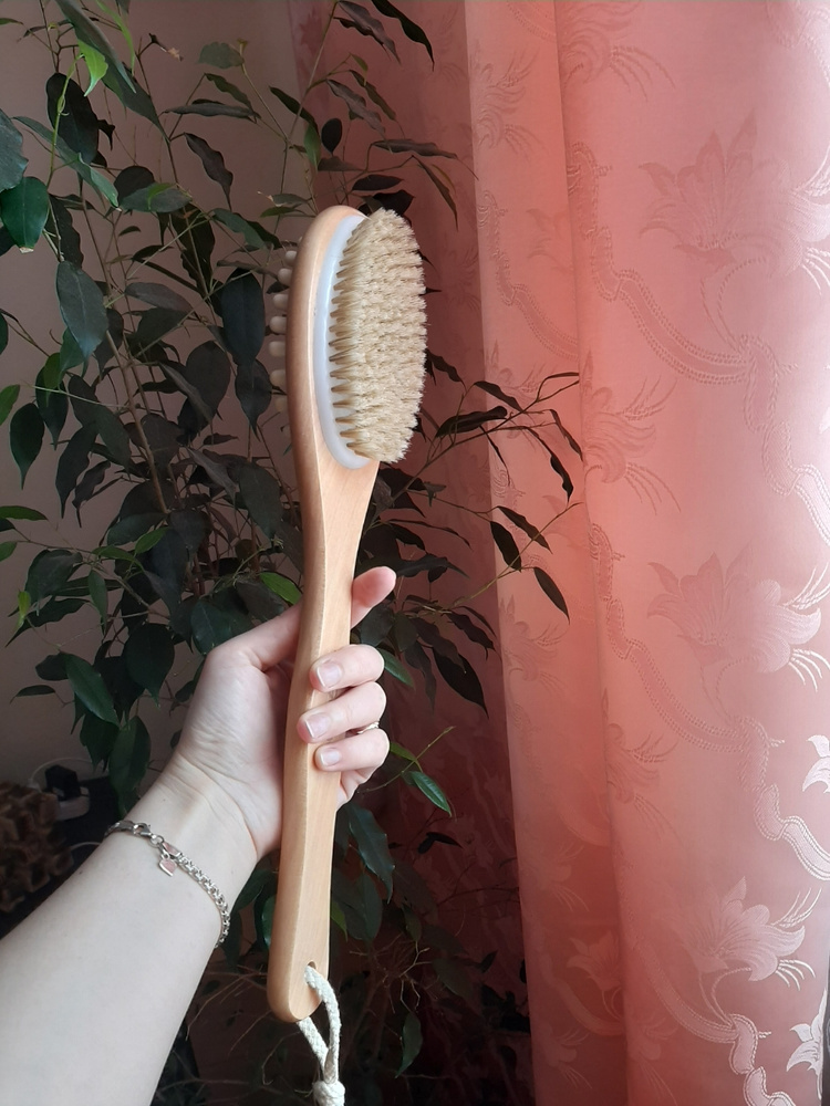 Gamber антицеллюлитная щетка для сухого массажа из березы с натуральной ...