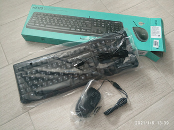 Комплект мышь + клавиатура Logitech MK120 Classic Desktop, проводной ...
