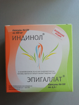 Индинол, 120 капсул + Эпигаллат, 120 капсул — купить в интернет ...